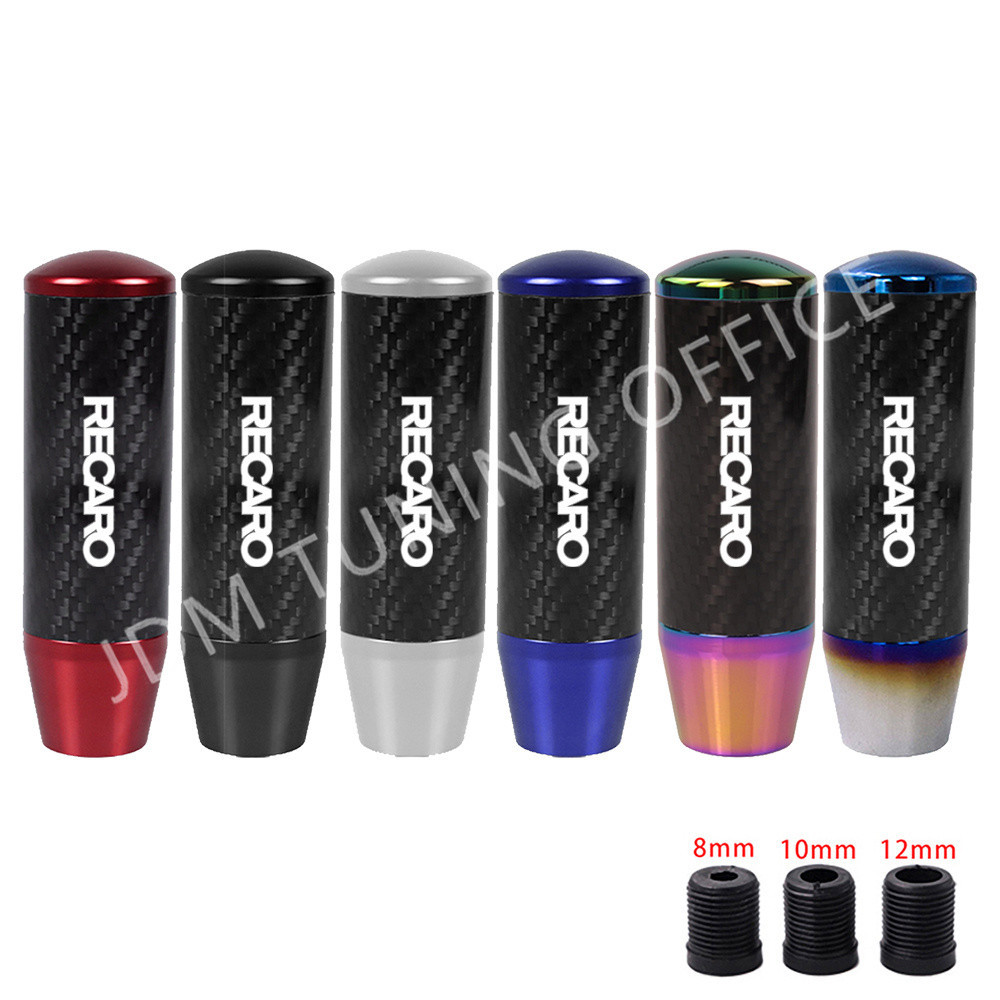 ☋Universal JDM Burnt Blue Carbon Fiber Manual Gear Stick RECARO Shift ...