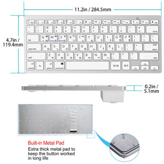 Korean QWERTY Layout Bluetooth Keyboard Light Portable Slim Wireless ...