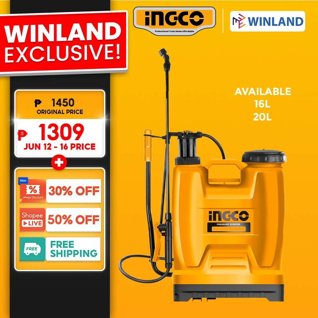 Ingco by Winland 16L-20L Manual Knapsack Garden Disinfectant Sprayer ...