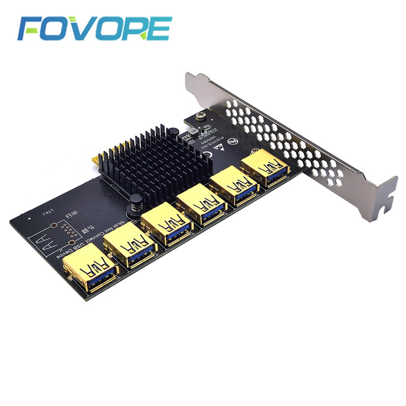 유PCI Express Multiplier PCIE 1 to 6 ports USB3.0 Riser Card PCI Express ...