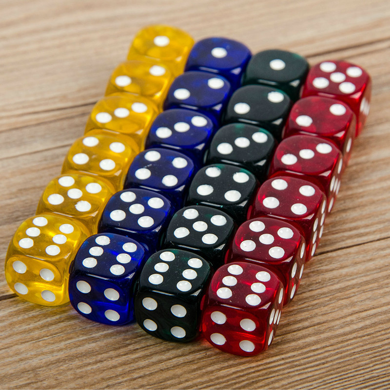 【24 Pieces Set 16MM Rounded Corners Playing Party Dices Four-Color ...