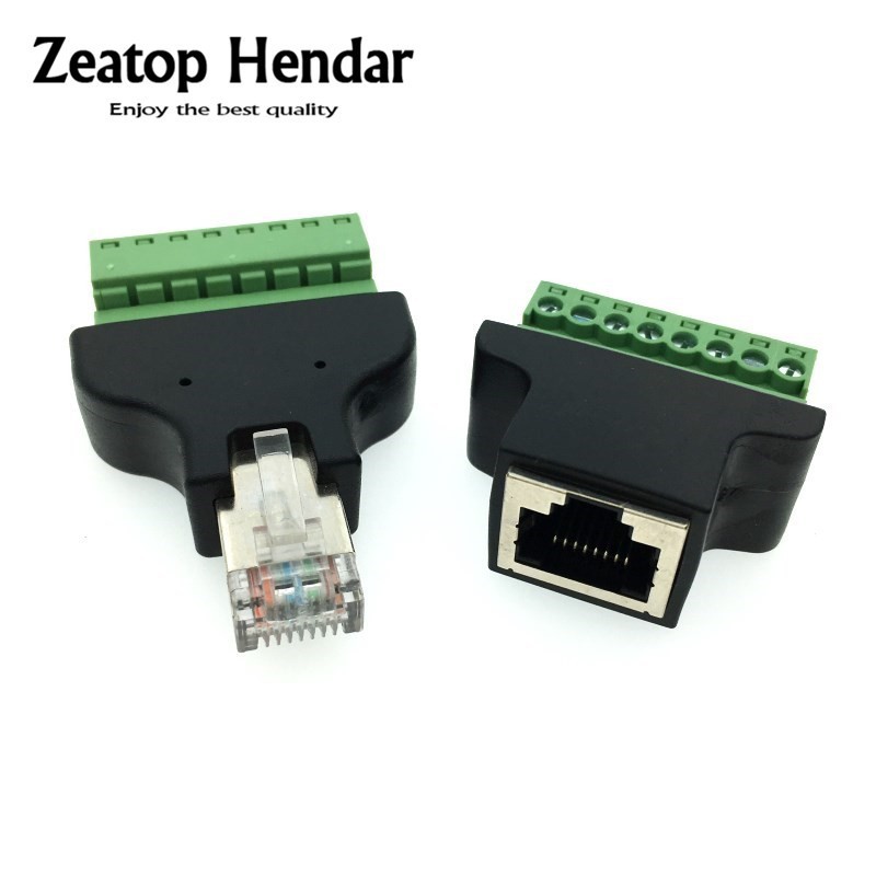 ☀1Pcs Ethernet 8P8C RJ45 Male Female Plug to AV Screw Terminal 8 Pin ...