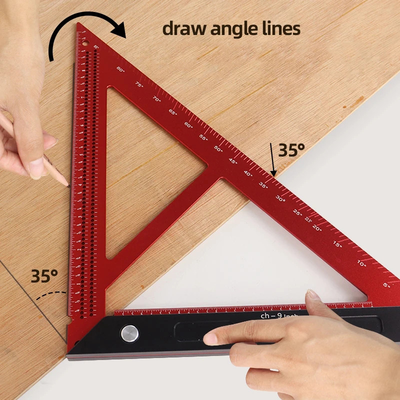 Woodworking Tool 9 inch Level Triangle Square Ruler Carpentry Precision ...