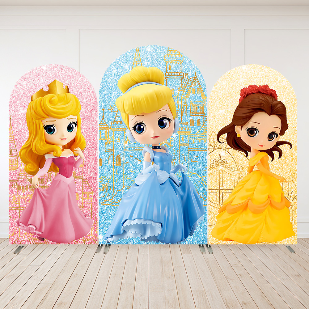 【Baby Princess Girl Arch Backdrop Cover Cartoon Belle Cinderella ...