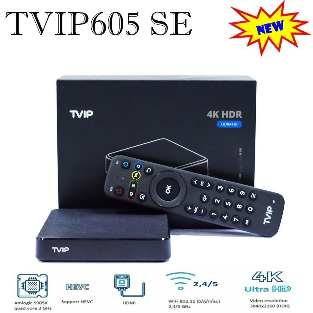 10PCS Original TVIP 605 SE Smart TV Box Linux4.4 Android Dual System ...