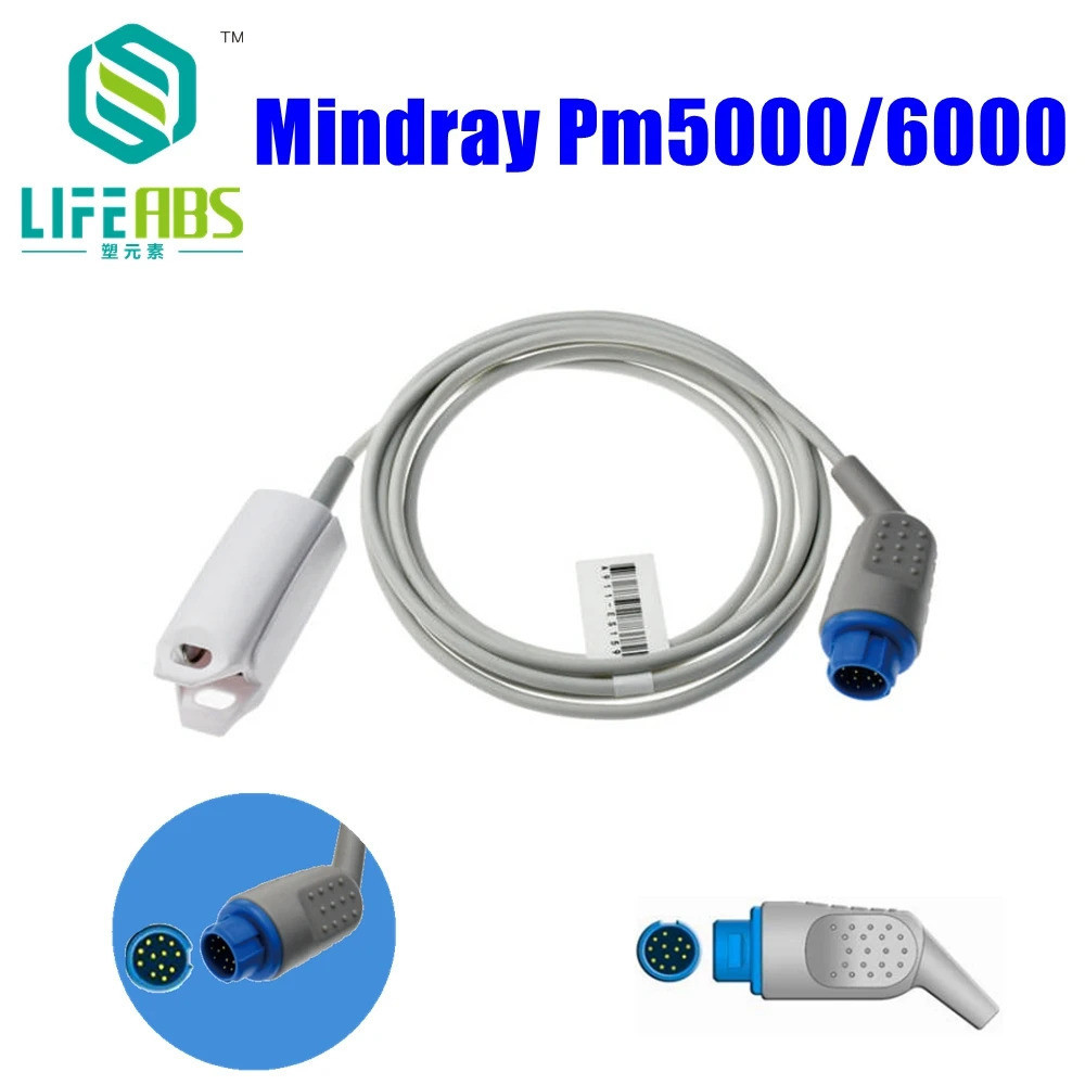 for Mindray Pm5000/6000 Patient Monitor Adult Finger Clip Ear Clip ...