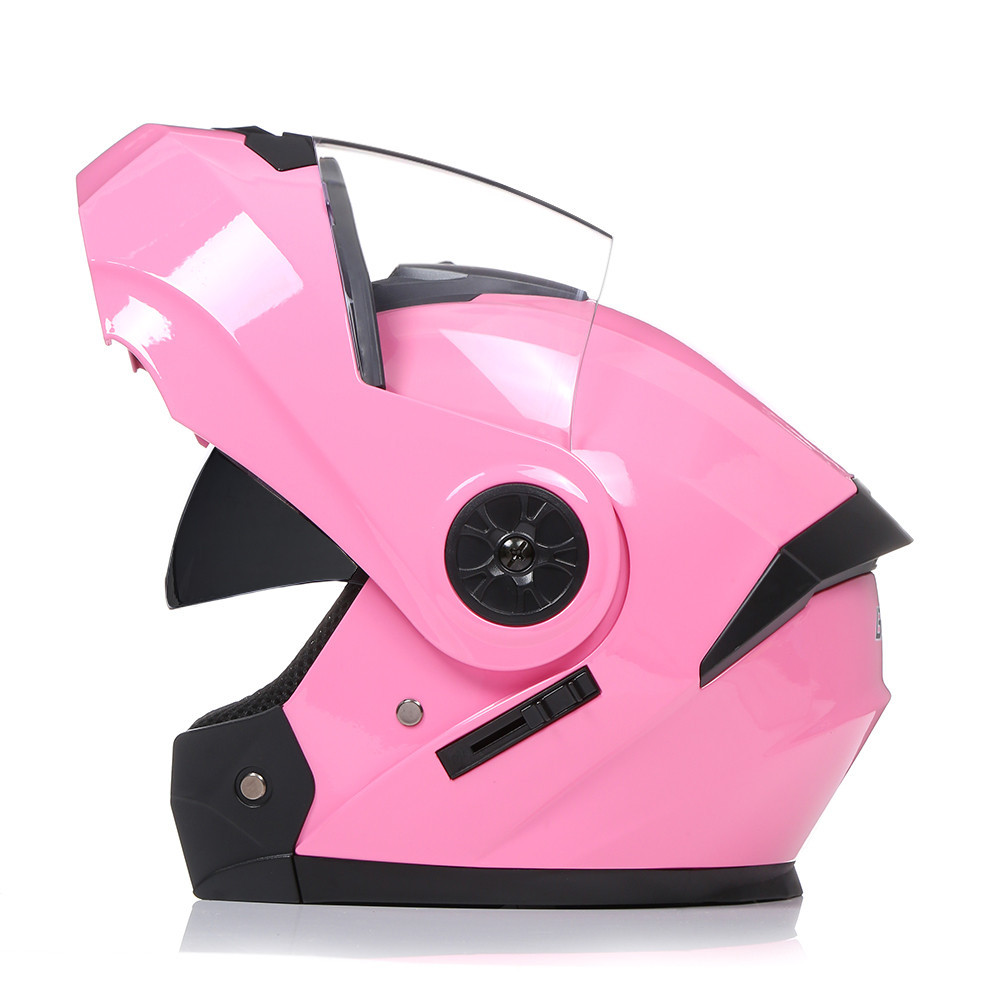DOT Modular Pink Color Motorcycle Helmet Flip Up Visor Dual Lens Casco ...