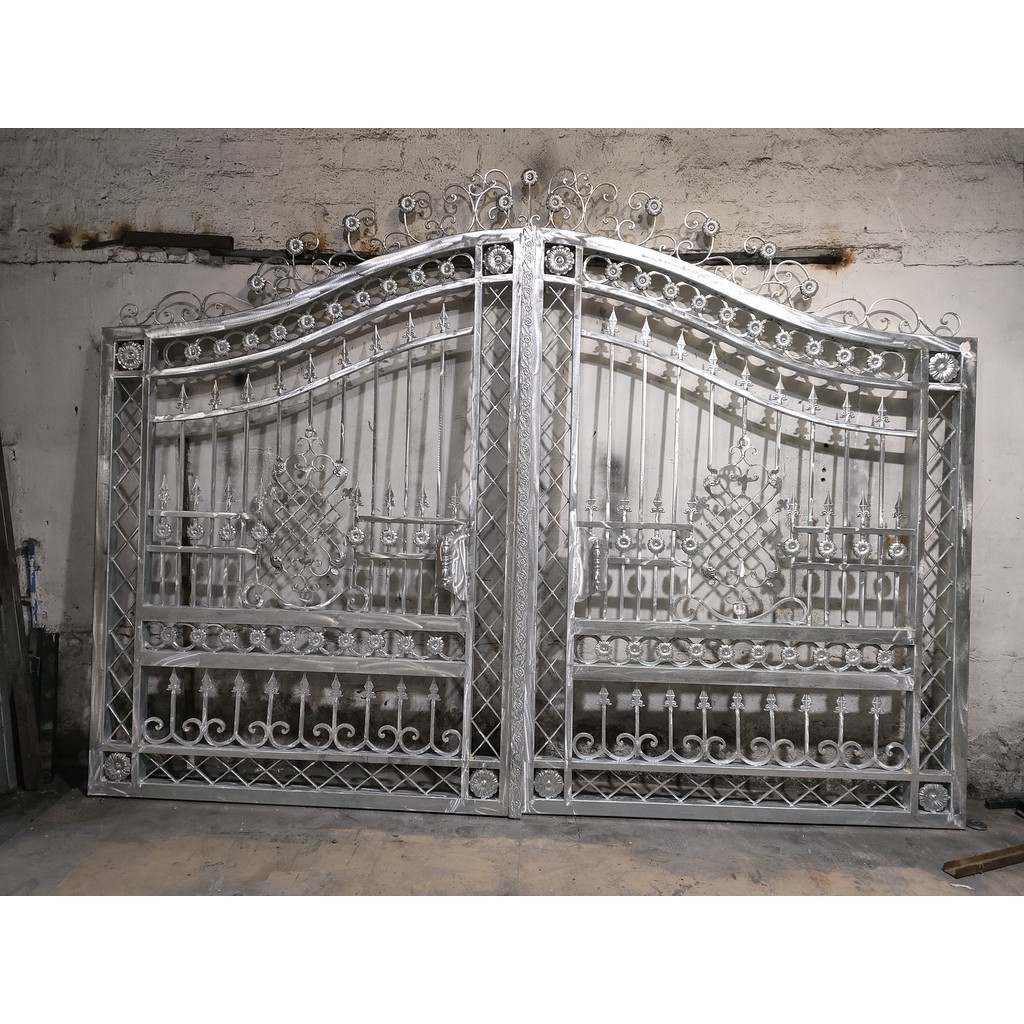 ♦Customized Galvanized Steel Wrought Iron Security Fencing Gate|Wrought ...