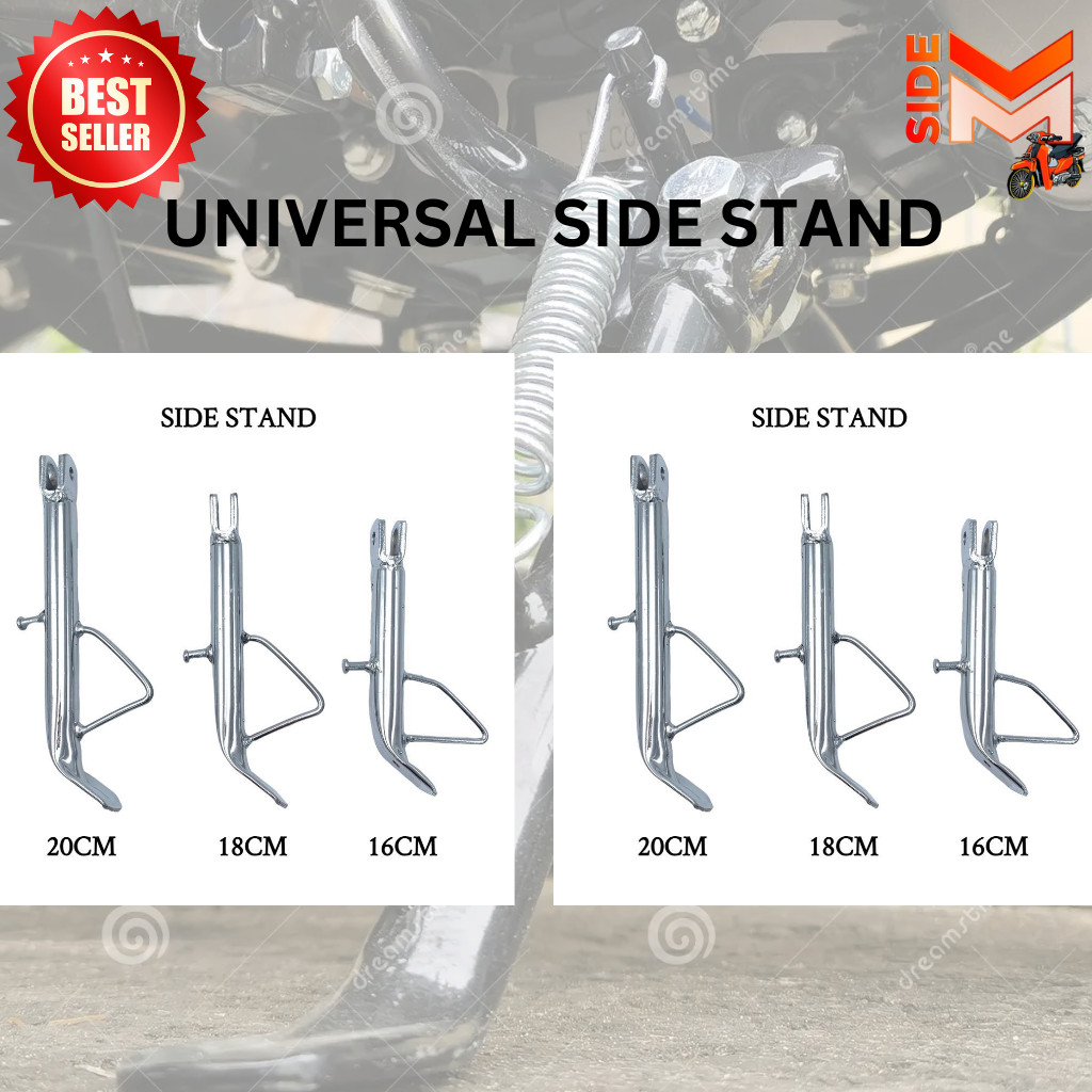 Honda PCX160 CBS MOTORCYCLE UNIVERSAL SIDE STAND SILVER HEAVY DUTY 16CM ...