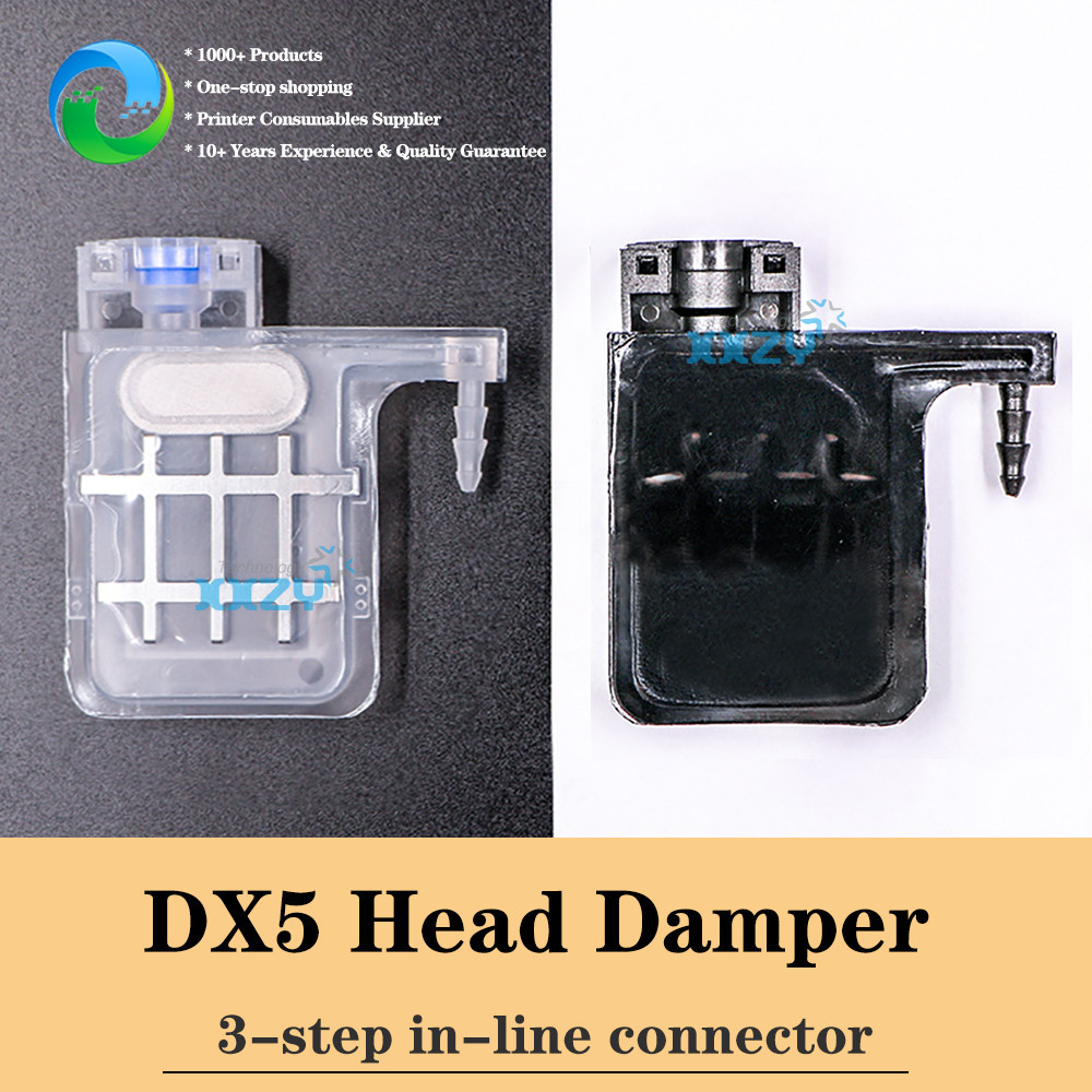 10PCs Eco-solvent Printer Transparent Black 3-Step In-line Damper EPSON ...