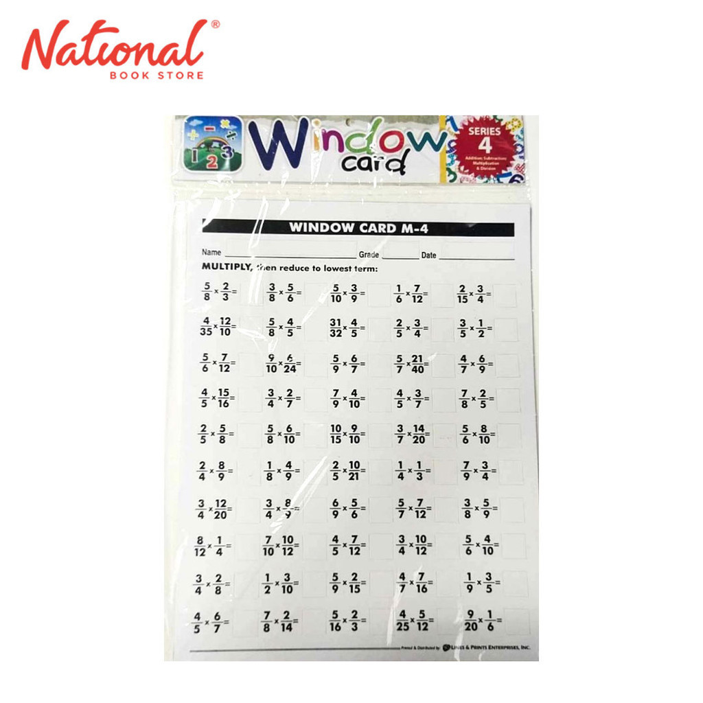 Window Card Series 4 (Multiplication) - Charts & Posters | Shopee ...