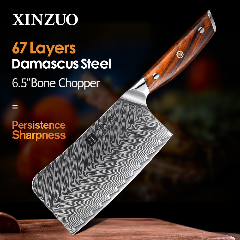 ️XINZUO 6.5'' Inch Big Chopping Knife Damascus Steel Knives For Chop ...