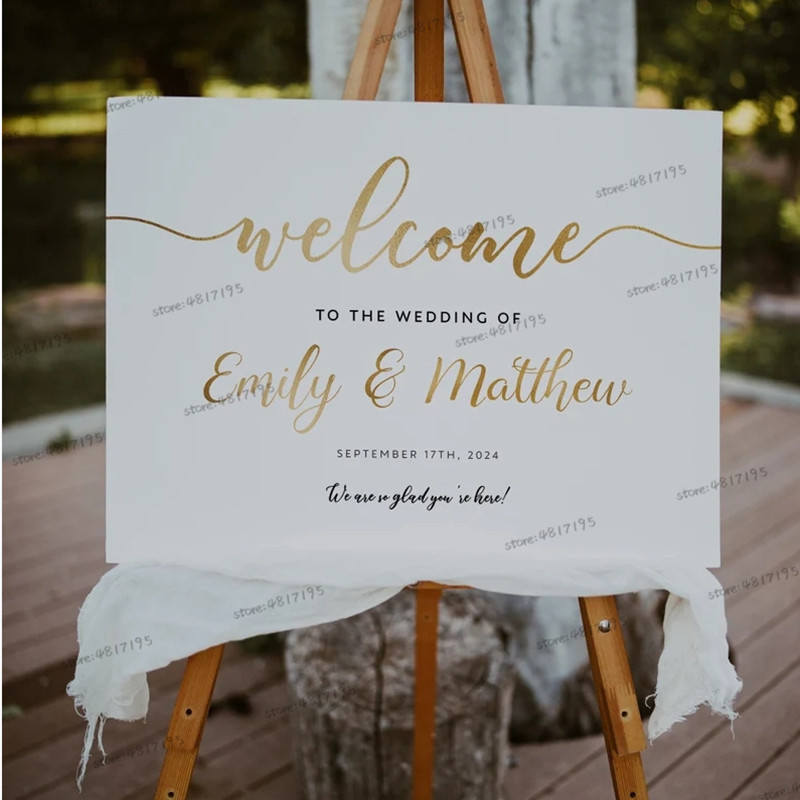 ~Custom Wedding Welcome Sign Stickers Welcome To The Wedding Of ...