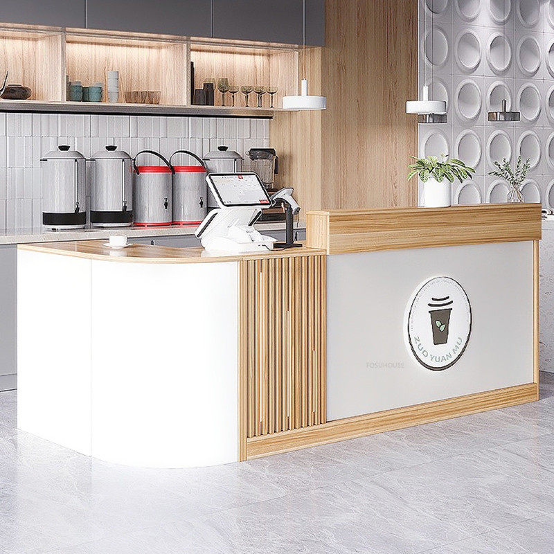 -Modern Corner Beauty Salon Reception Desks Small Shop Counter Milk Tea ...