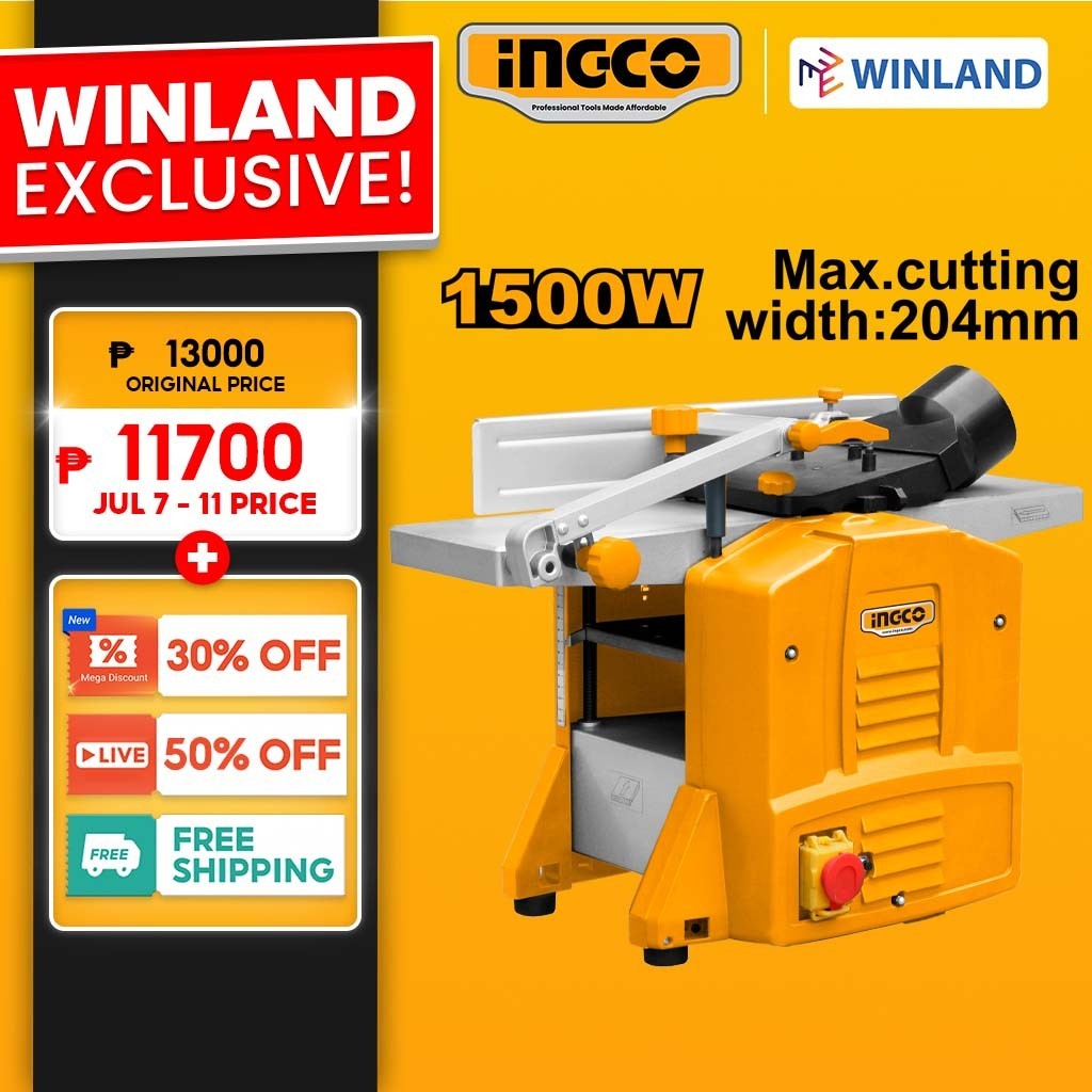 Ingco by Winland JAP15001 Wood Jointer and Planer 1500W ING-PT | Shopee Philippines