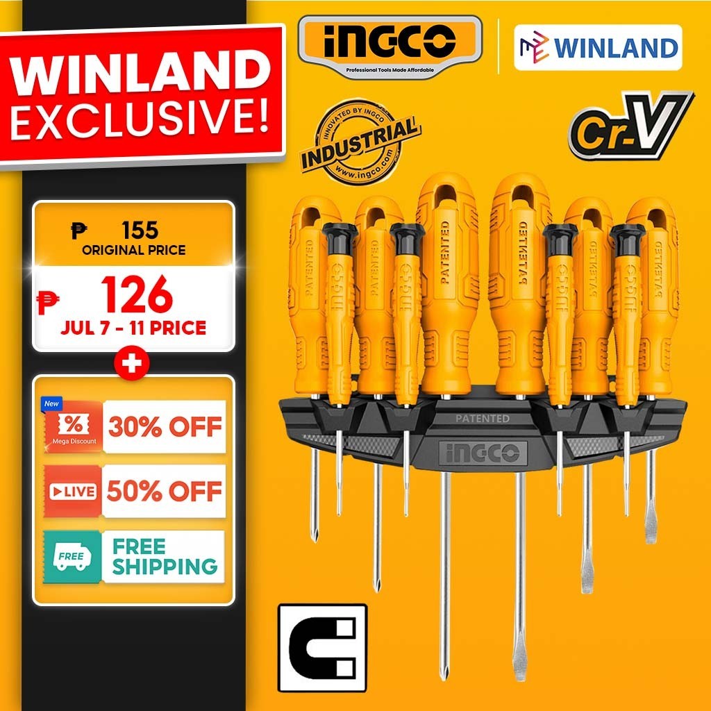 Ingco by Winland 10PCS Screwdriver and Precision Screw driver Set (SS ...