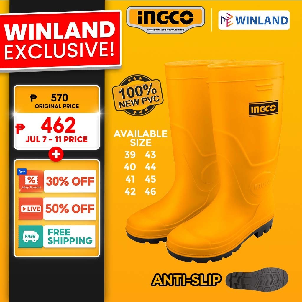 Ingco by Winland Rain Boots 100% New Virgin PVC / Nitrile with Anti ...