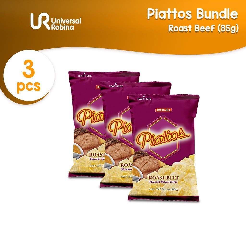 Piattos Roast Beef Flavored Potato Crisps 85g - 3 packs | Shopee ...