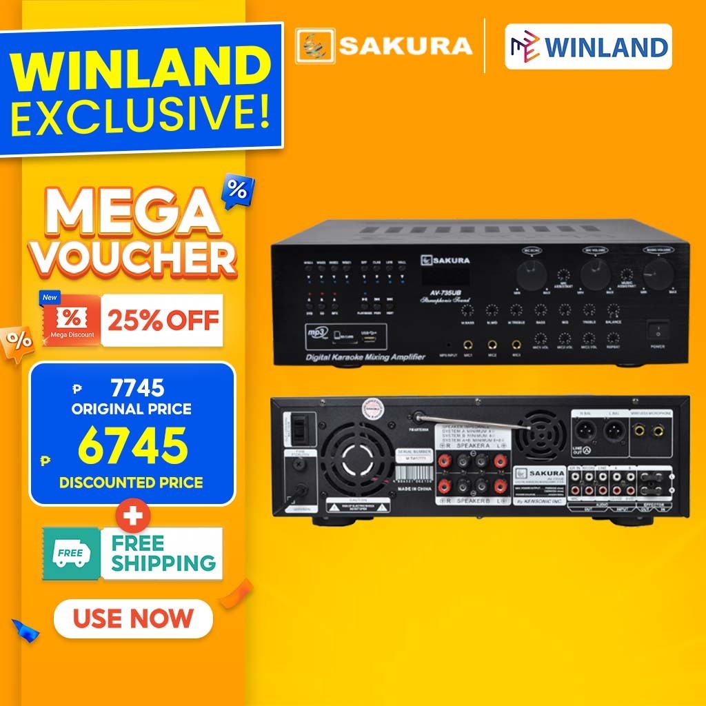 Sakura by Winland Digital Karaoke Mixing Amplifier 700W | 1300W AV-735 | Shopee Philippines