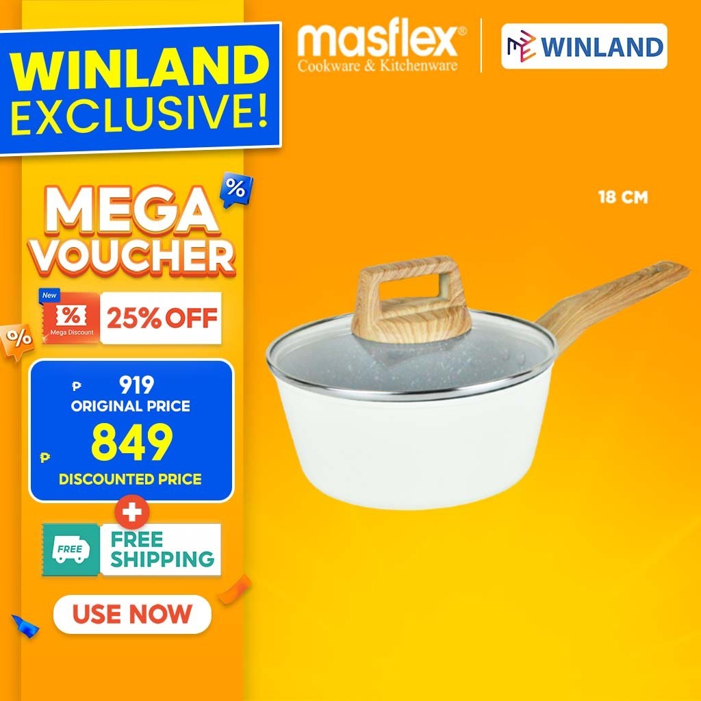 HOME ESSENCE by MASFLEX 18cm 3Layer Non-stick Induction Saucepan Forged ...