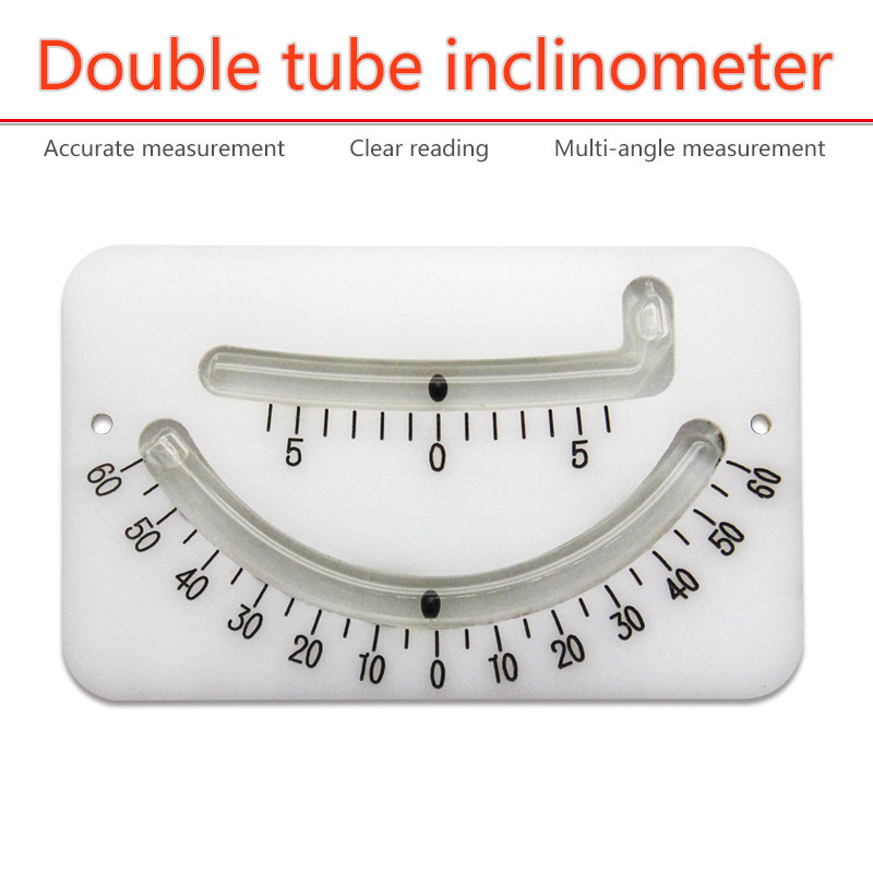 Curved glass horizontal bubble 5-0-5/60-0-60, double tube inclinometer ...