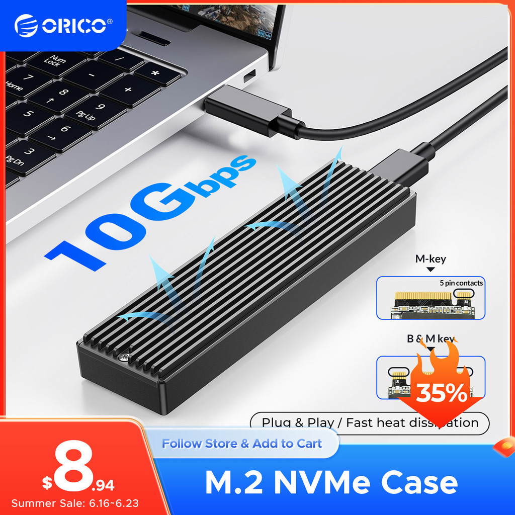 ORICO M.2 SSD NVMe Case USB3.2 Gen2 Type C 10Gbps PCIe SSD Case M.2 ...
