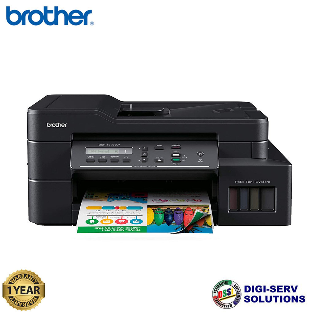 Brother DCP-T820DW Ink Tank Refill System Printer with Wi-Fi and Auto ...