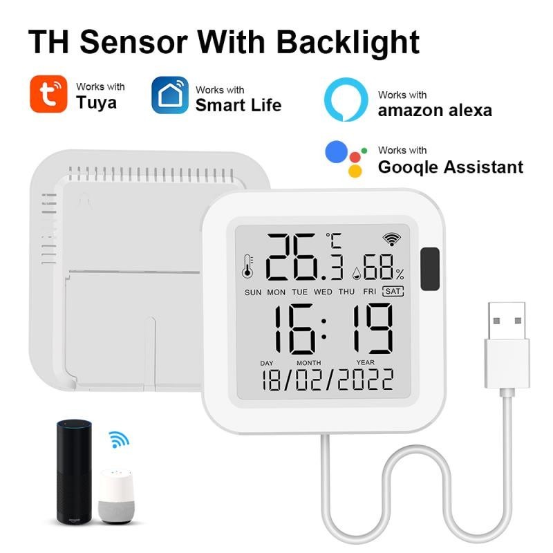 ⋛Tuya Humidity Sensor Intelligent Linkage With Lcd Screen Display Time ...