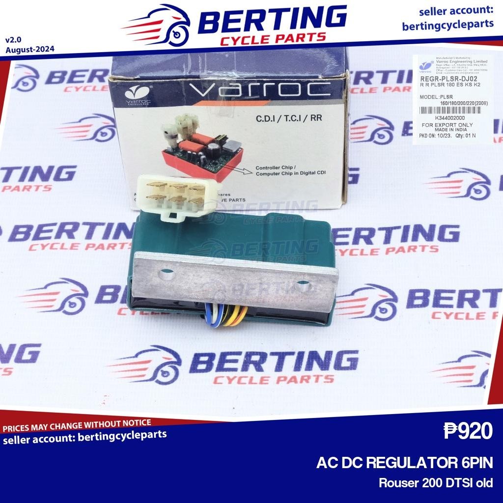 VARROC AC DC REGULATOR 6PIN Rouser 200 DTSI old REGR-PLSR-DJ02 | Shopee ...
