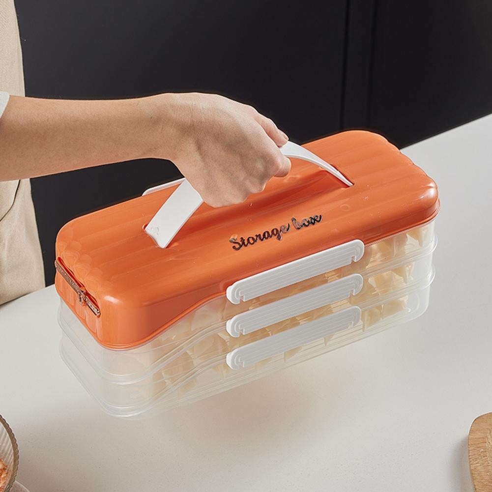 ~4-layer Dumpling Box with Spoon & Mold Stackable Dumpling Case with ...