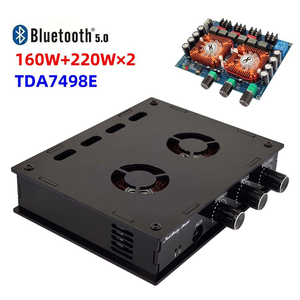 Digital Power Amplifier Board Bluetooth 5.0 Stereo 2.1 Channel TDA7498E 2x160W+220W AUX ...