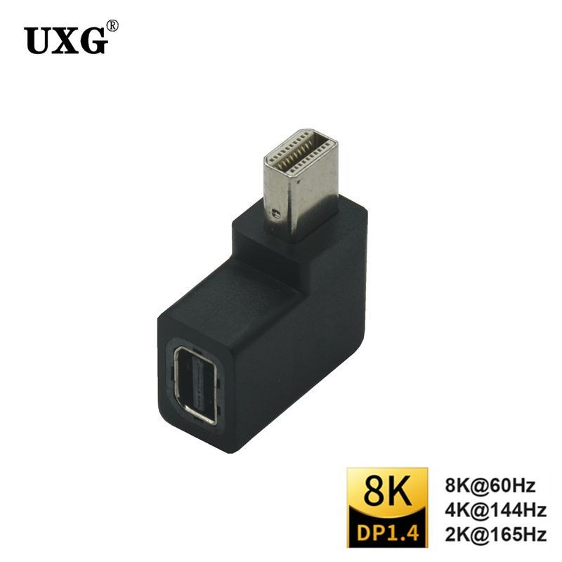 ☸90 degree Angle Displayport 1.4V Thunderbolt Mini DP to Mini ...