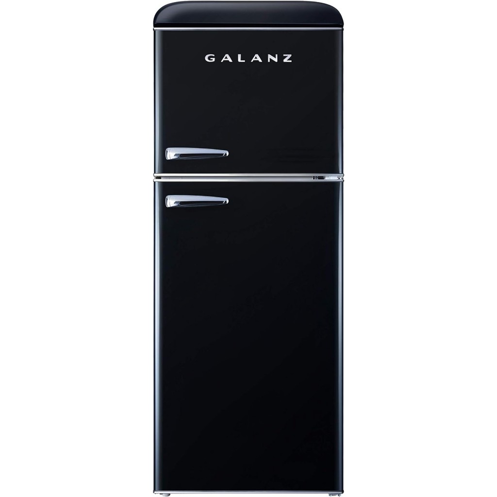 ♨Galanz GLR46TBKER Retro Compact Refrigerator with Freezer Mini Fridge with Dual Door, AdjustabV ...