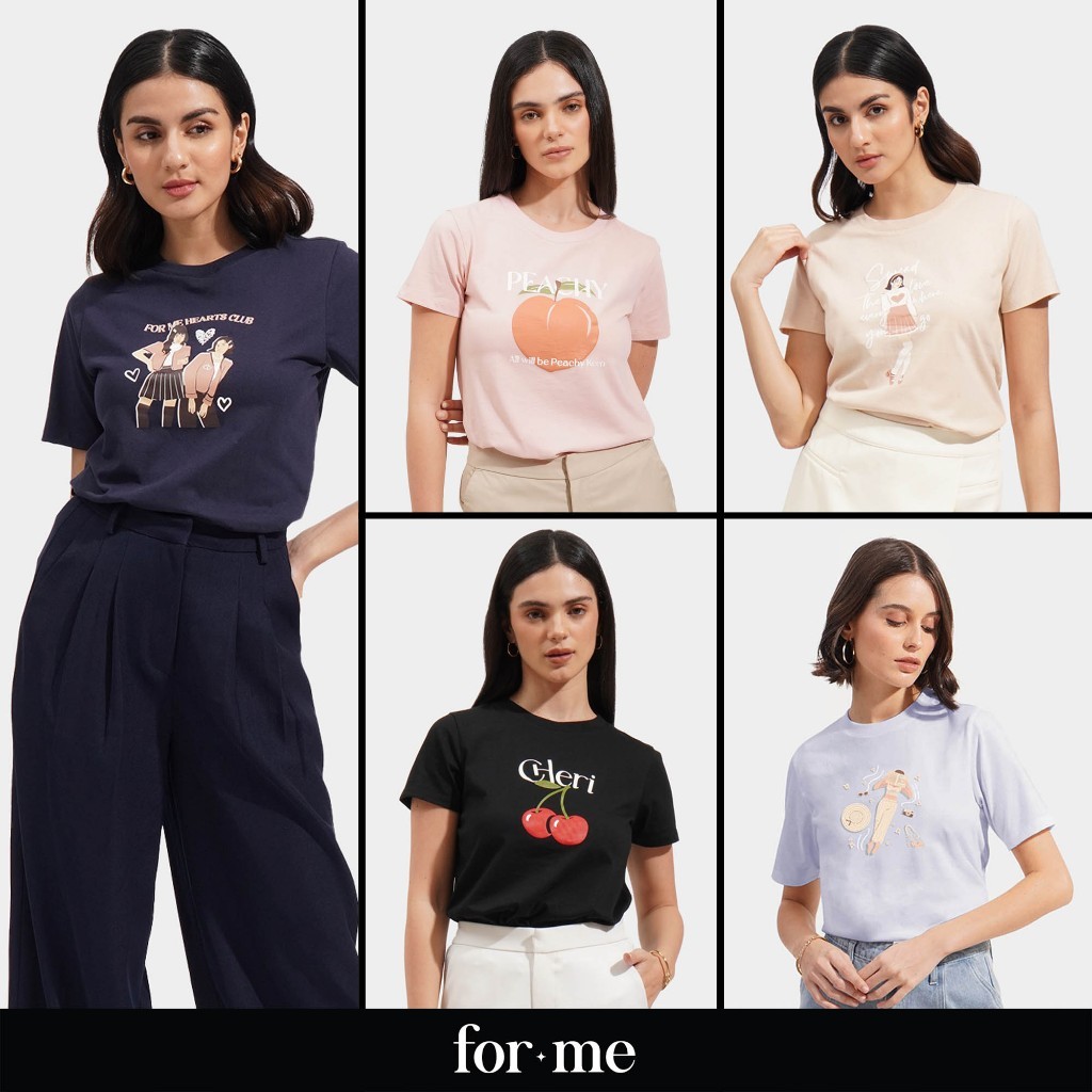 ForMe Regular Fit Graphic T-Shirt Collection for Women | Shopee Philippines