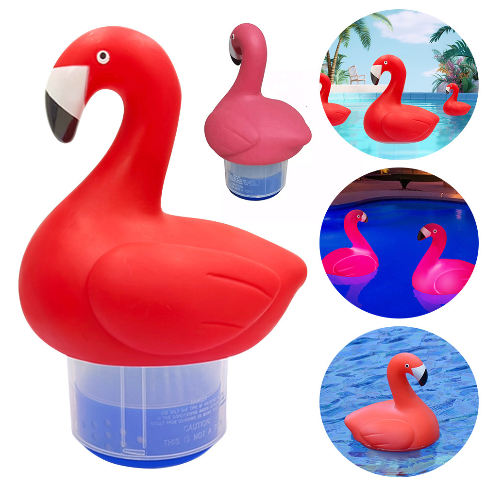 Solar Flamingo Chlorine Floater with Light Chlorine Tablet Floater Glow ...