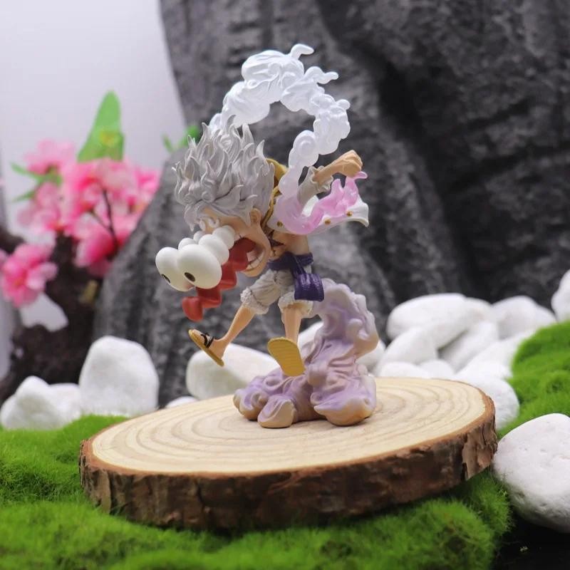 11cm One Piece Anime Doll Sun God Nika Luffy Q-Edition Statue Figure ...