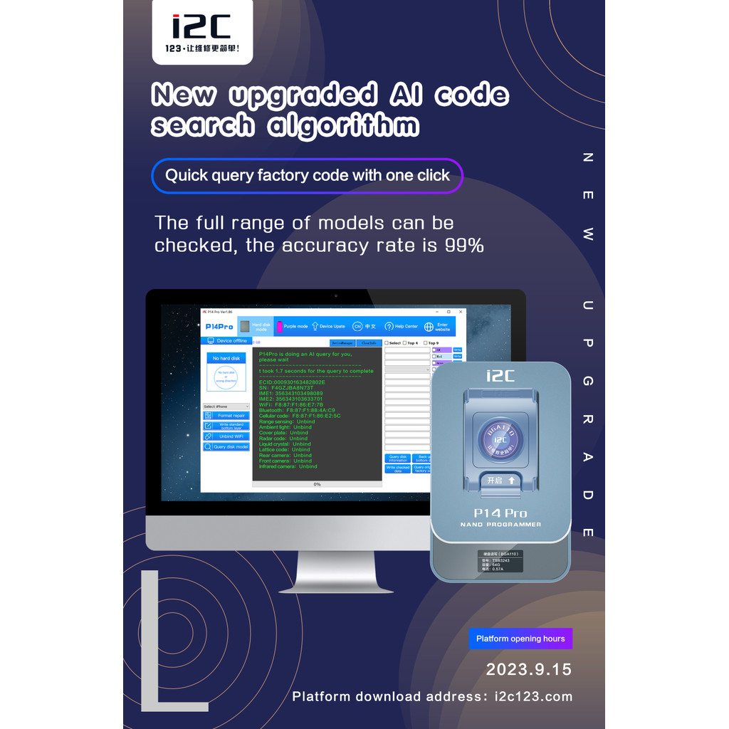 ☁I2C P14 Pro Programmer for IPhone 5-14 NoDismantling Required Nand ...