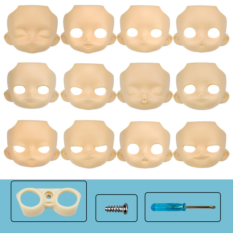 ⊹YMY Gsc Different Face Shapes Replacement Without Makeup 1/12 bjd Face Open Head ob11 Doll Acce ...