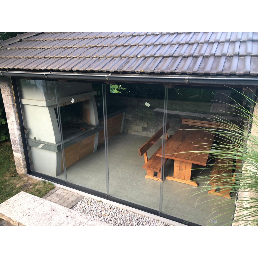 Frameless exterior glass sliding doors All-Glass Multitrack Sliding ...