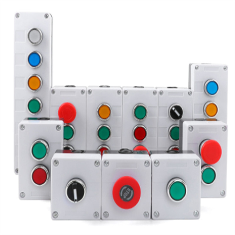 ♣Push button switch control box emergency stop button indicating plastic electrical box ...