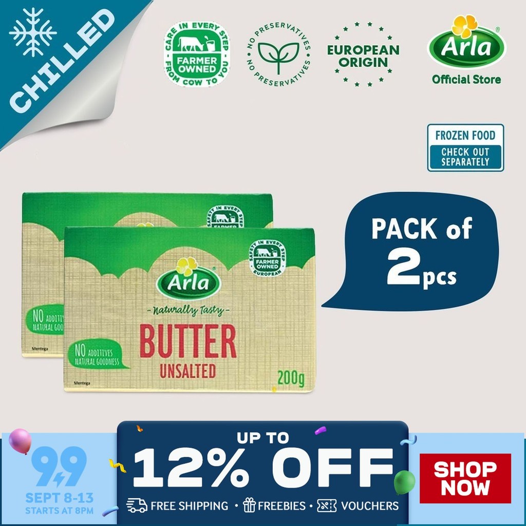 Arla Unsalted Butter 200g 2-Pack | Shopee Philippines