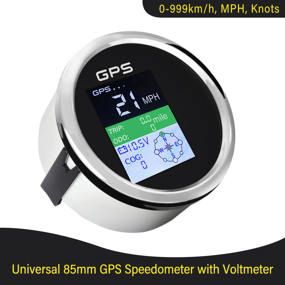 ~85mm Digital GPS Speedometer 0-999Km/h MPH Knots Total Mileage ...