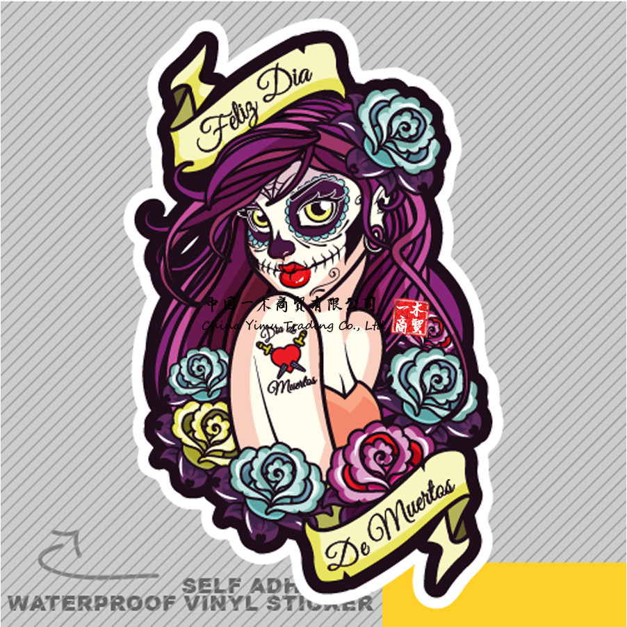 ⊰Deads Day Woman Girl Lady Floral Me Vinyl Sticker Decal Window Car Van ...