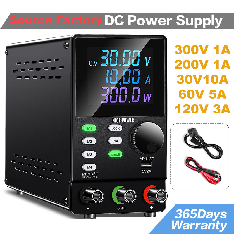 ☆Variable 30V 10A Adjustable Regulated Lab Power Supply 300V 200V 1A DC ...