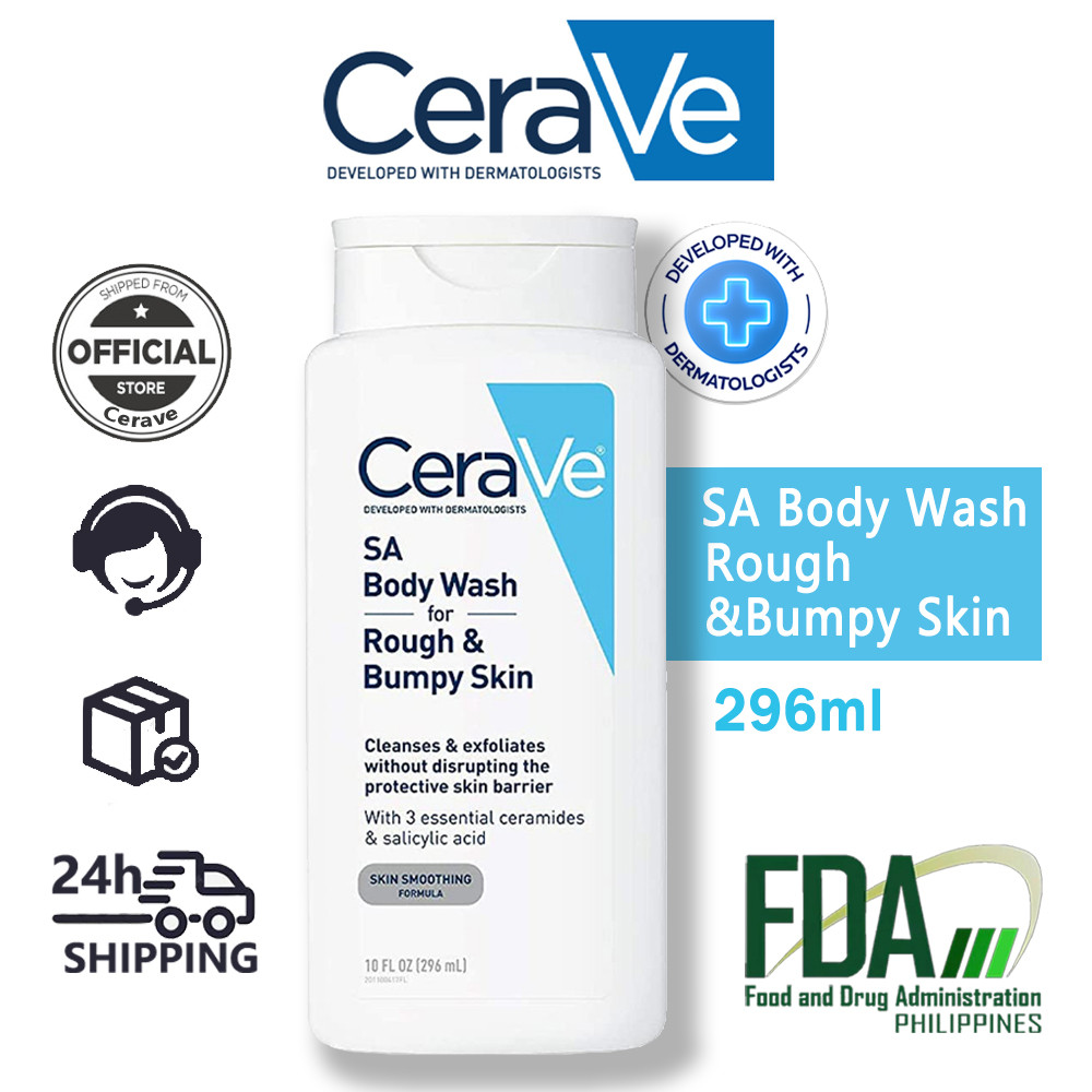 CeraVe SA Body Wash for Rough & Bumpy Skin Cleansing Resurfacing ...