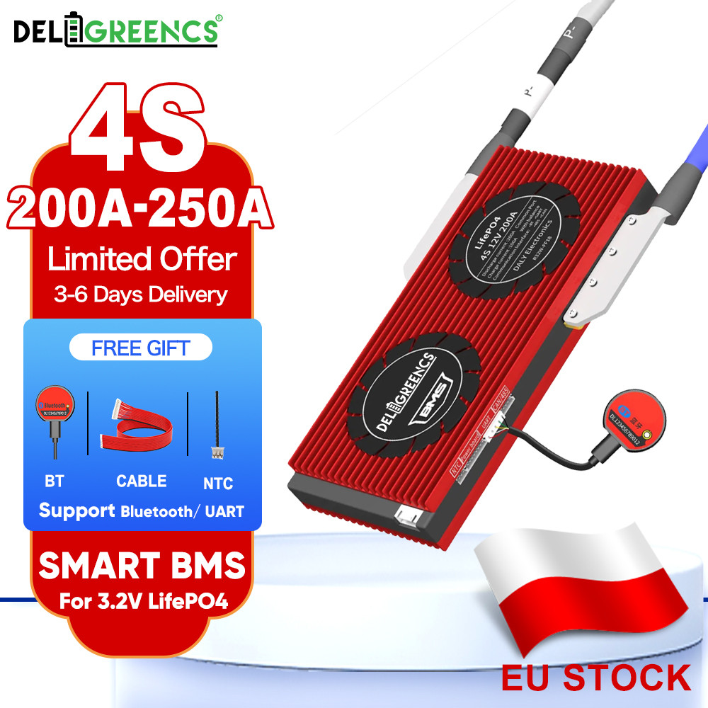 ☆4S 8S 16S Smart BMS 200A 250A LifePO4 For 12V 24V 48V Lithium LifePO4 Battery With Bluetooth UA ...