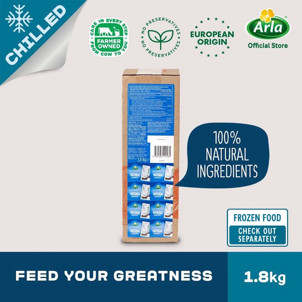 Arla Cream Cheese Plain Block 1.8kg | Shopee Philippines