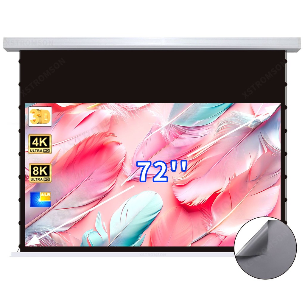 72 inch Electric ALR Pull Down 4K 3D Motorized Tab-tensioned Projector ...