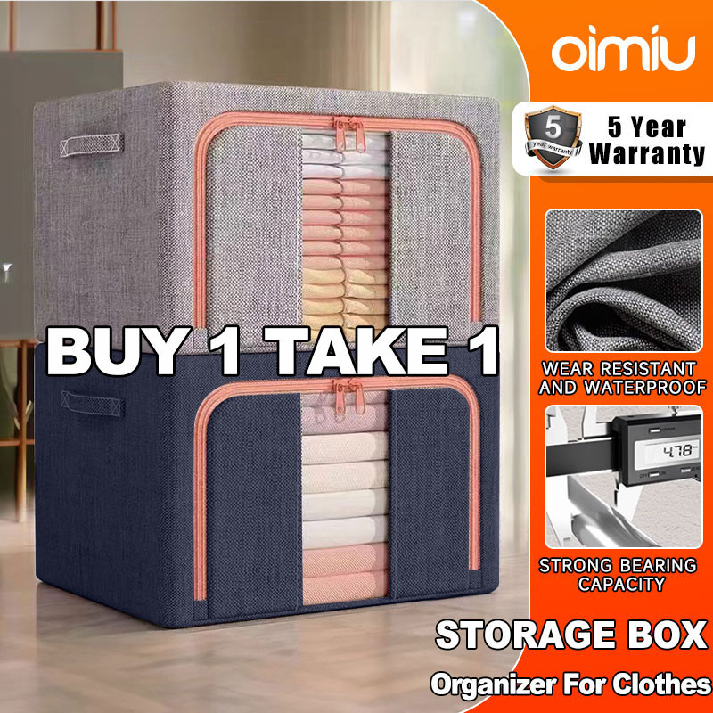 Oimiu Large Clothes Storage Box Foldable Storage Box Organizer Bag ...