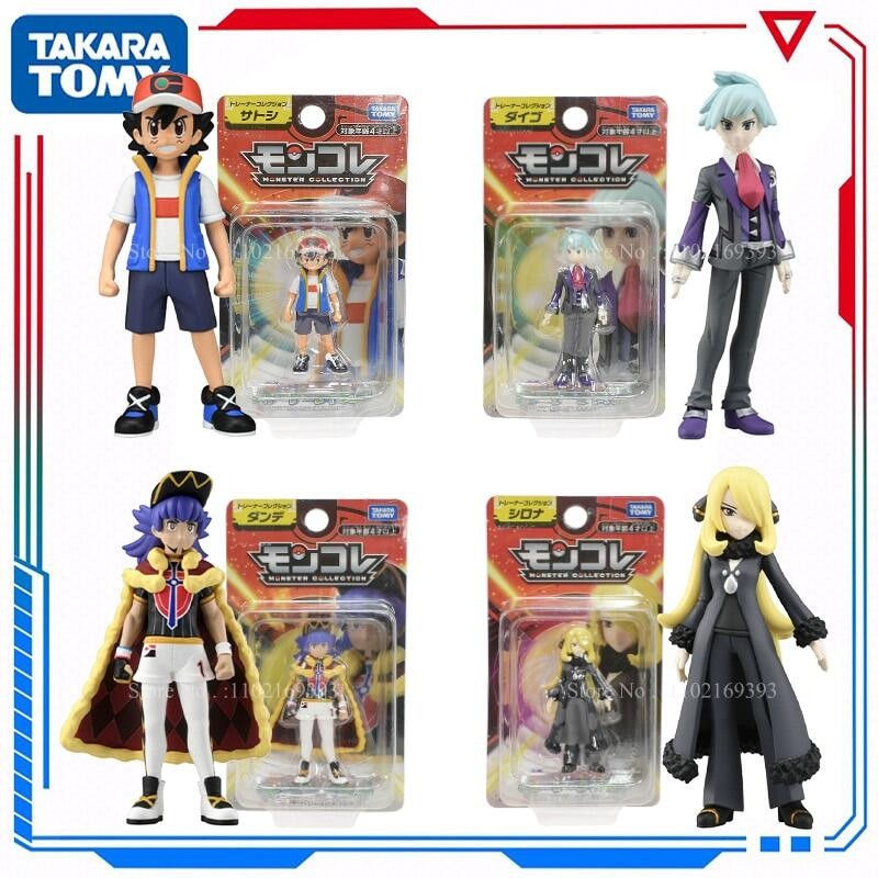 Genuine Pokemon Action Figure Trainer Collection Ash Ketchum Leon ...